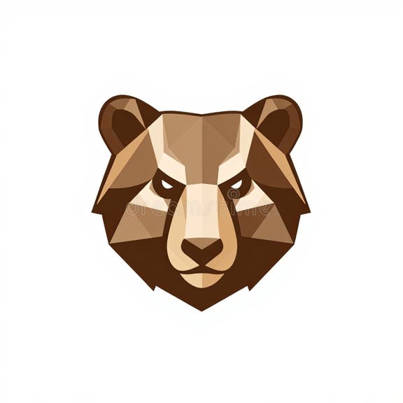 Fierce Bear Emblem with Geometric Form Stock Illustration ...