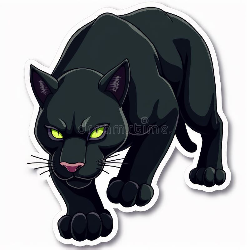 Fierce Black Panther Sticker for Decoration and Design Projects Stock ...