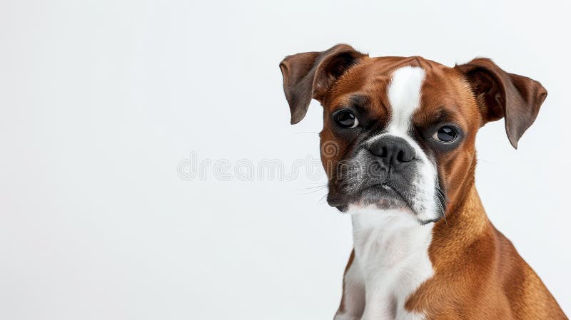 Fierce Boston Terrier Dog Displaying Anger on a White Background Stock ...