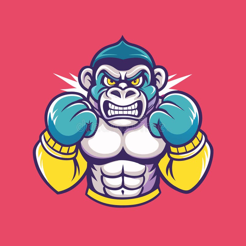 Fierce Boxer Gorilla Logo Mascot Character Cartoon Stock Vector - Illustration of inspiration ...