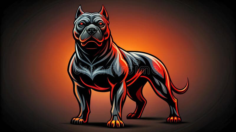 Fierce Canine Silhouette a Bold and Aggressive Pitbull Design AI ...