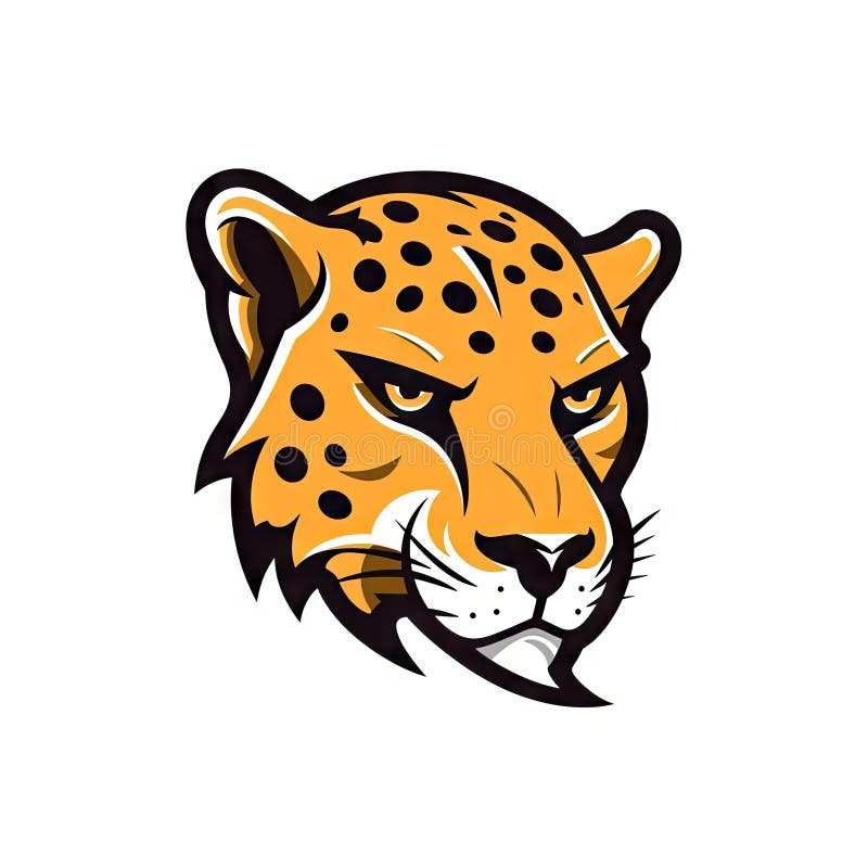 Fierce Cheetah in Grungeon Style on Dark Background. Stock Illustration ...