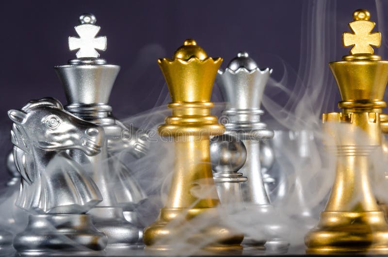 Fierce Chess Battle and the Fog of War Stock Image - Image of ...