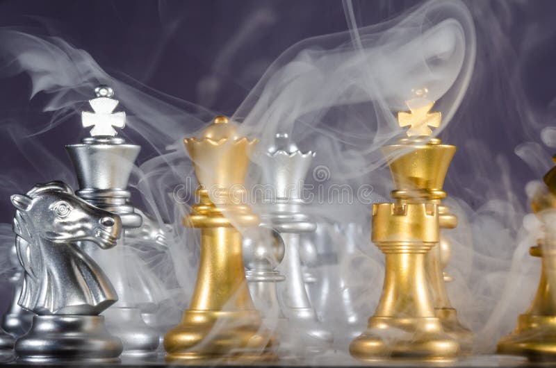 Fierce Chess Battle and the Fog of War Stock Photo - Image of fierce ...