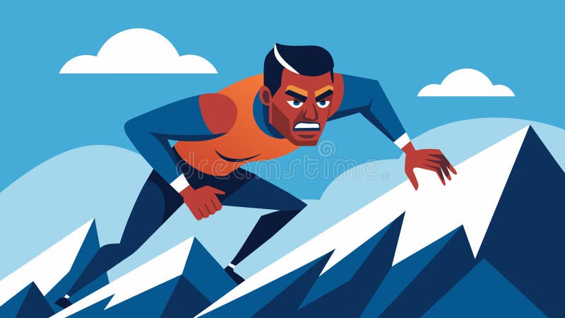 A Fierce Competitor Races Down the Mountain Their Face Set in ...