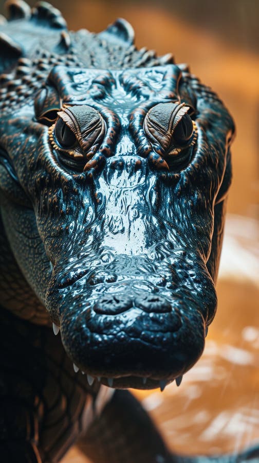 A Fierce Crocodile Staring at the Camera with Intense Powerful Stock ...