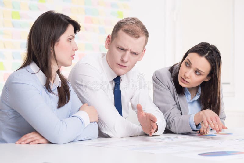 Fierce discussion at work stock image. Image of partner - 73734839