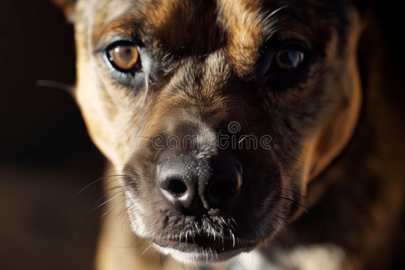 Fierce Dog with a Focused Glare and Flared Nostrils Stock Image - Image ...