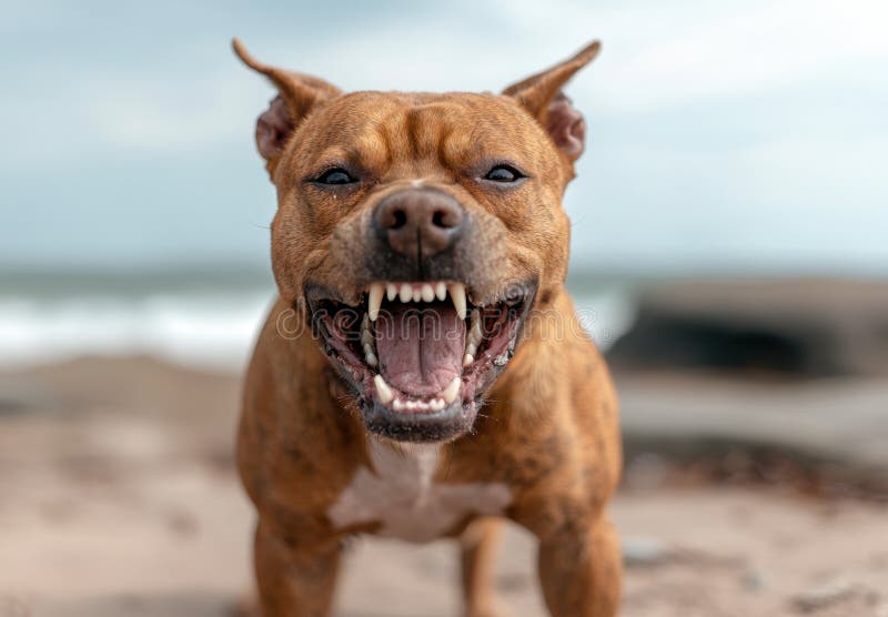 Fierce Dog Growling with Bared Teeth Stock Illustration - Illustration ...
