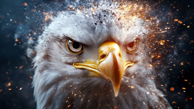 A Fierce Eagle Captures Attention with Its Piercing Gaze and Detailed ...