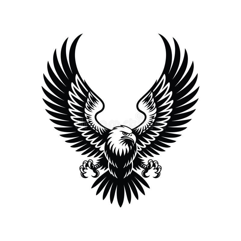 Fierce Eagle Logo Vector – Majestic Flying Eagle with Spread Wings and ...
