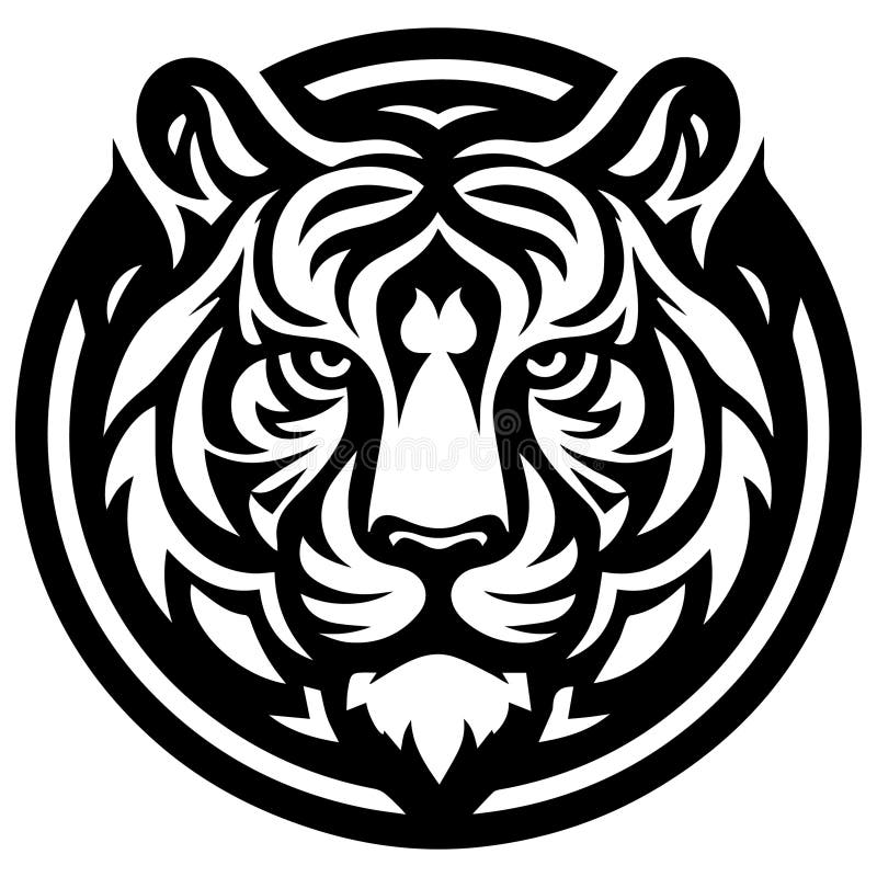 Fierce Elegance – Bold and Stylish Vector Tiger Face Logo Stock ...