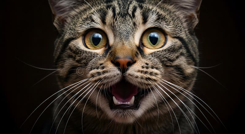 Fierce Feline Face Background Image Stock Illustration - Illustration ...