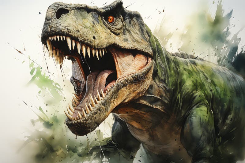 Fierce and Ferocious: a Dinosaur S Angry Expression Captured in Stock ...