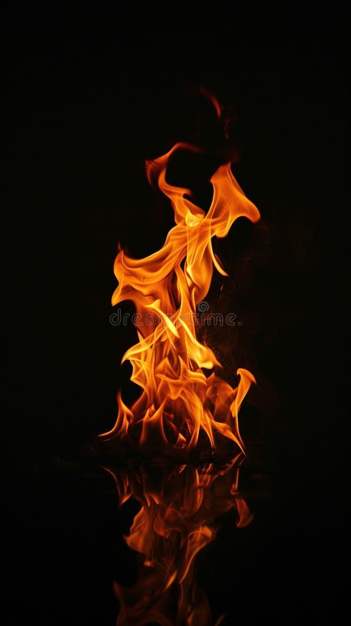Flame Burning in Darkness stock illustration. Illustration of radiant ...