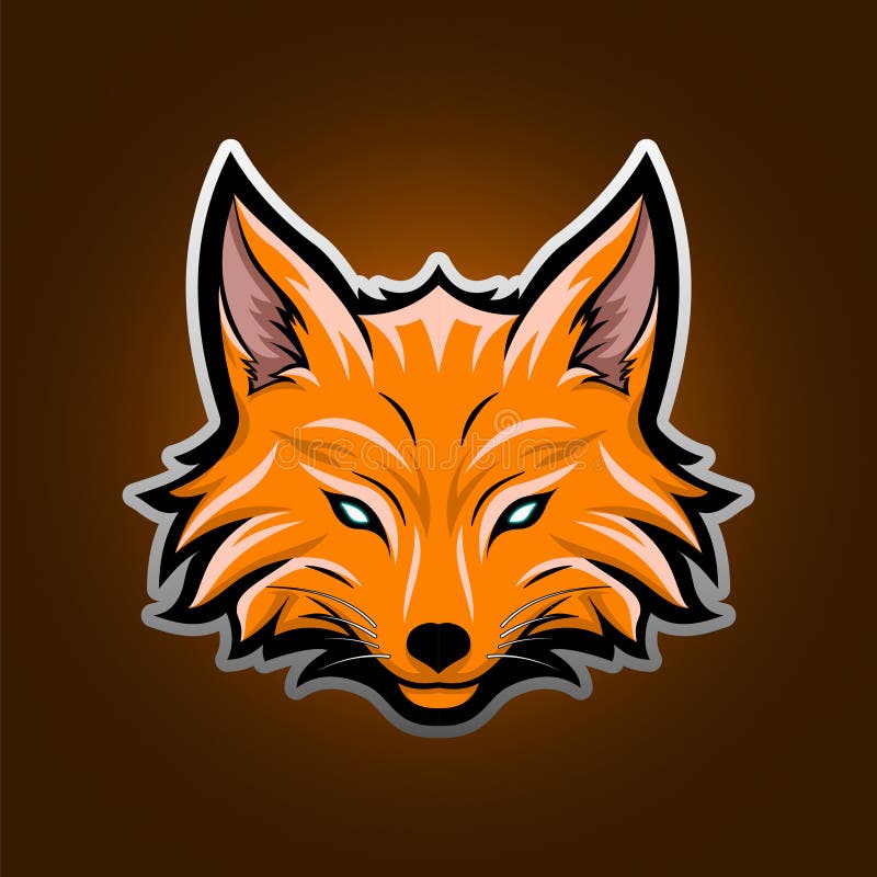Fierce Fox Mascot Logo with Bright Orange Fur and Piercing Eyes Stock ...