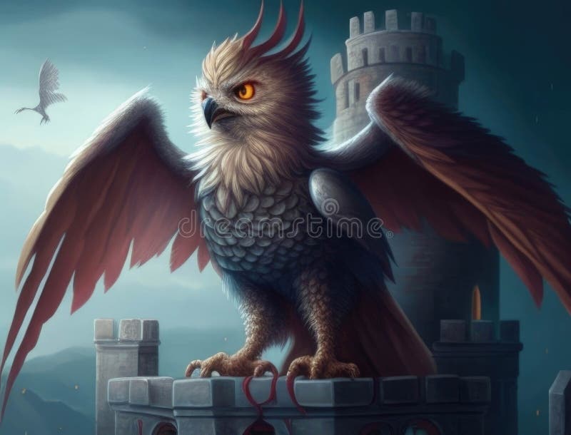 A Fierce Griffin Circled the Castle Its Sharp Talons Ready To Protect ...