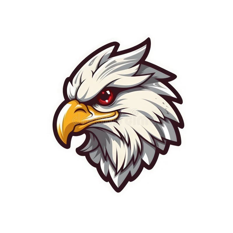 Fierce Hawk Logo on White Background . Stock Illustration ...
