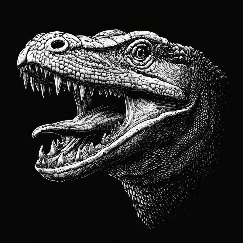 Fierce Komodo Dragon Head Growling, with Sharp Teeth on Display ...