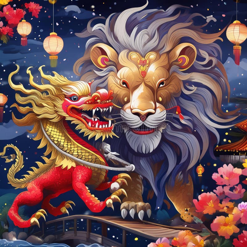 When a Fierce Lion and a Fiery Beast Face Off in an Epic Mythical ...