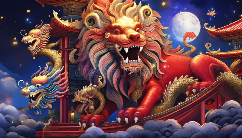 When a Fierce Lion and a Fiery Beast Face Off in an Epic Mythical ...