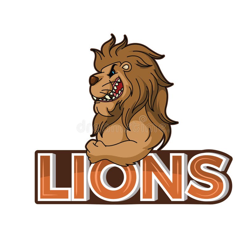 Fierce Lion Color Logo Illustration Design Stock Vector - Illustration ...