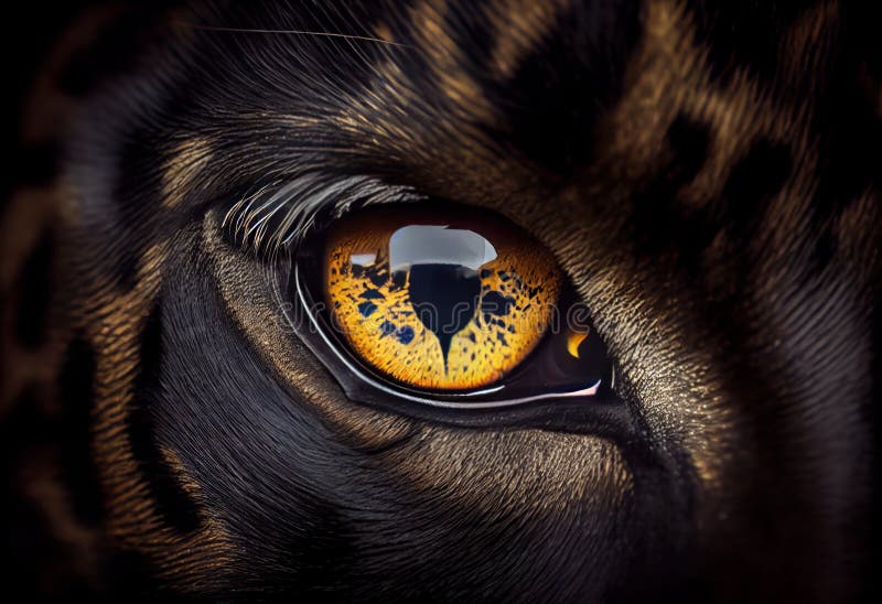 Fierce Look from the Eye of a Panther. Generative AI. Stock ...
