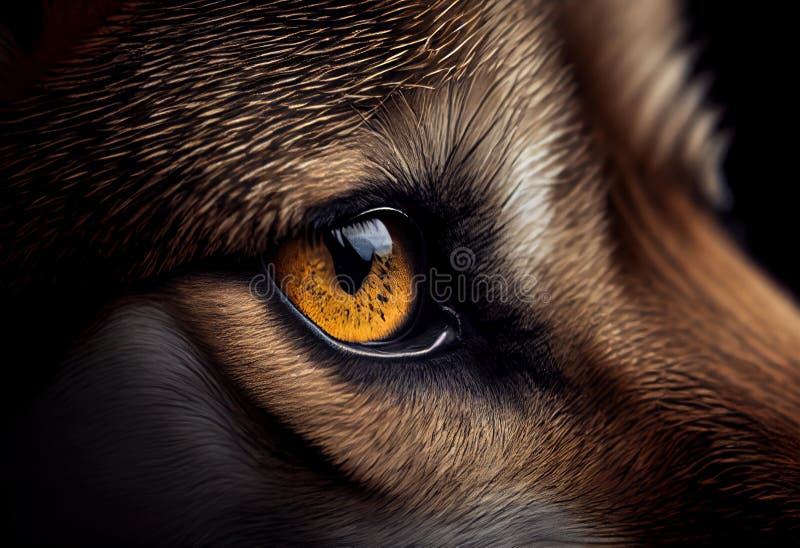 Fierce Look of the Lion S Eye. Generative AI. Stock Illustration ...