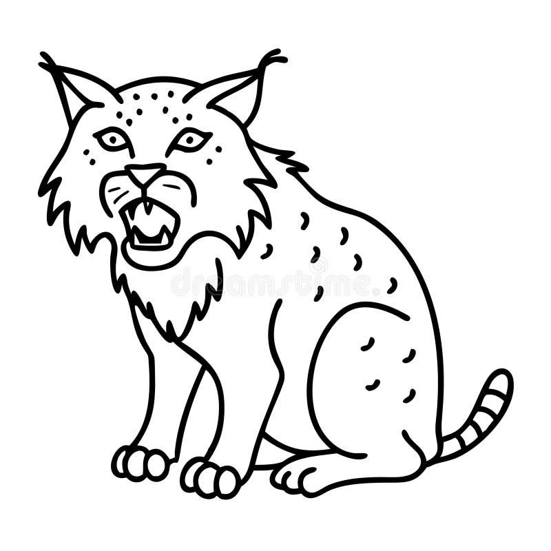 Fierce Lynx Line Art Vector Illustration for Creative Design Projects ...