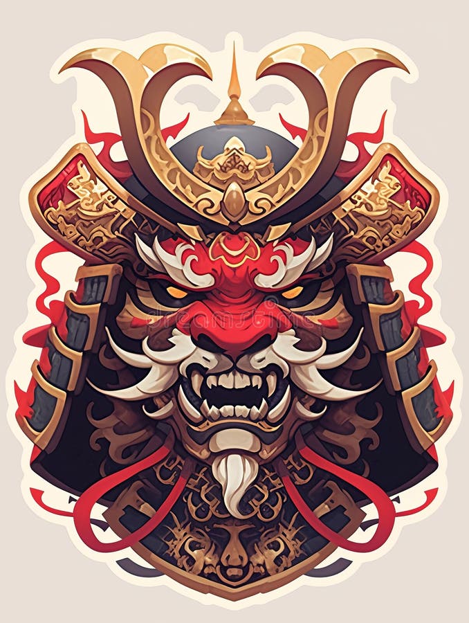 Samurai Mask Vector Wallpaper Samurai Mask Stock Illustration.