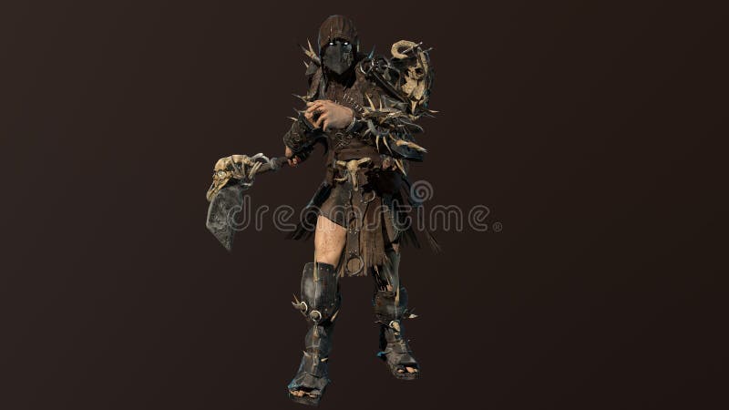 Fierce Orc Fighter 3d Render Stock Illustration - Illustration of ...