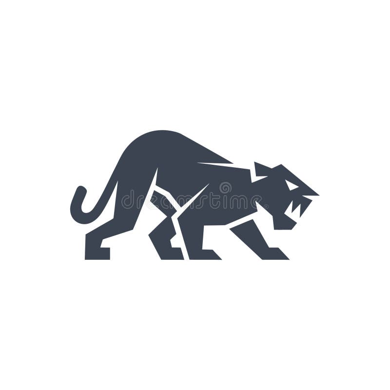 Fierce Panther Prowl Icon stock vector. Illustration of feline - 384694319