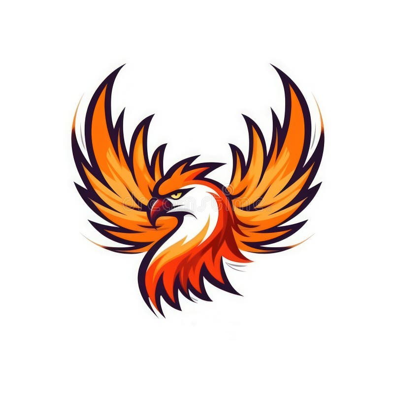Fierce Phoenix Logo on White Background . Stock Illustration ...