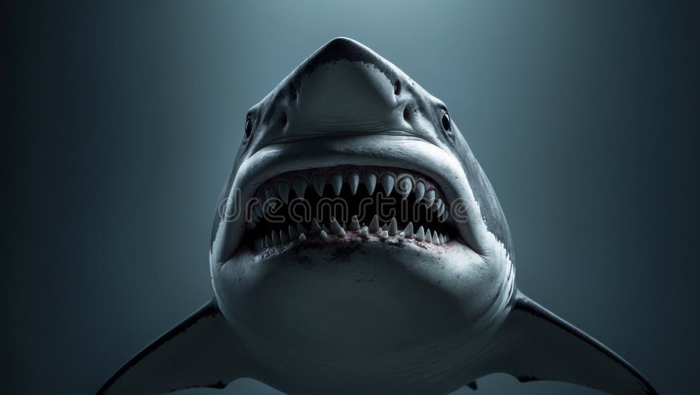 Fierce Predator of the Deep Shark S Primal and Relentless Jaws. Stock ...