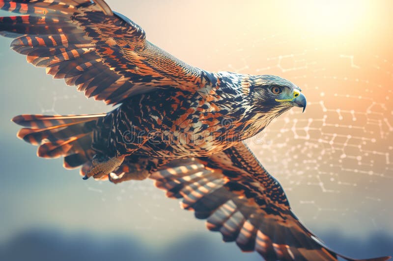 A Fierce and Predatory Hawk Soaring through the Sky Generative AI Stock ...