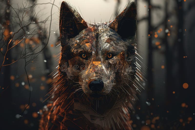 A Fierce and Predatory Wolf in the Forest Generative AI Stock ...