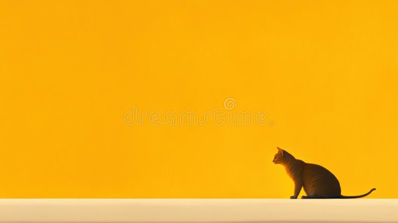 Fierce Reflection: Orange Cat Contemplating Wall Shadow Lion ...