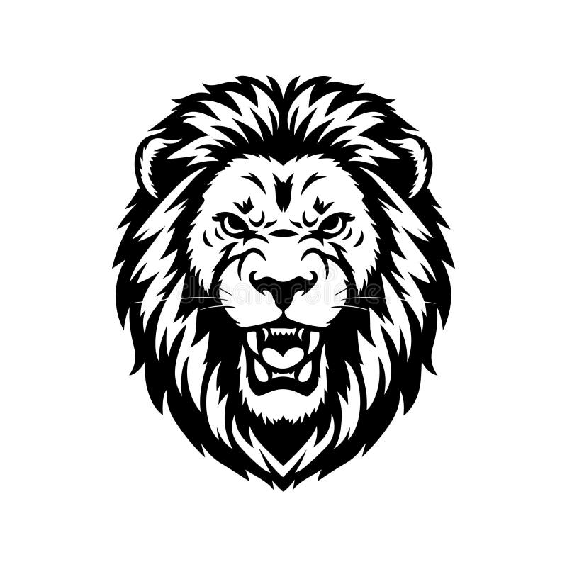 Fierce Roaring Lion Head Vector Stock Illustration - Illustration of ...