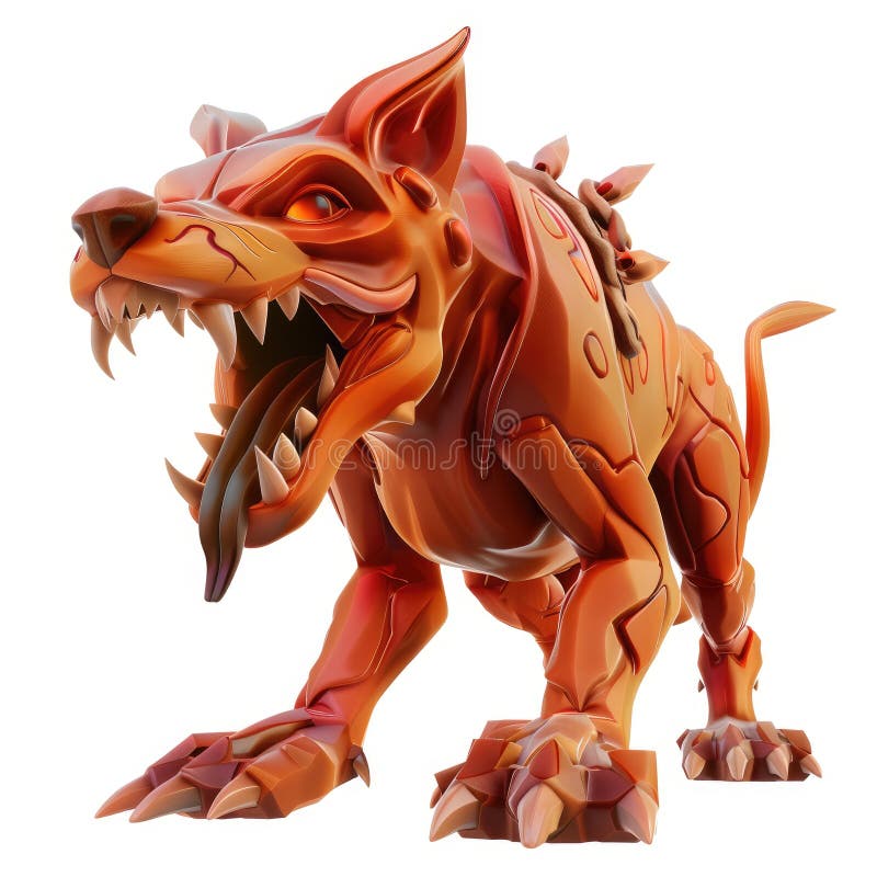 Fierce Robotic Dog, Metal Beast Ready To Attack Stock Illustration ...