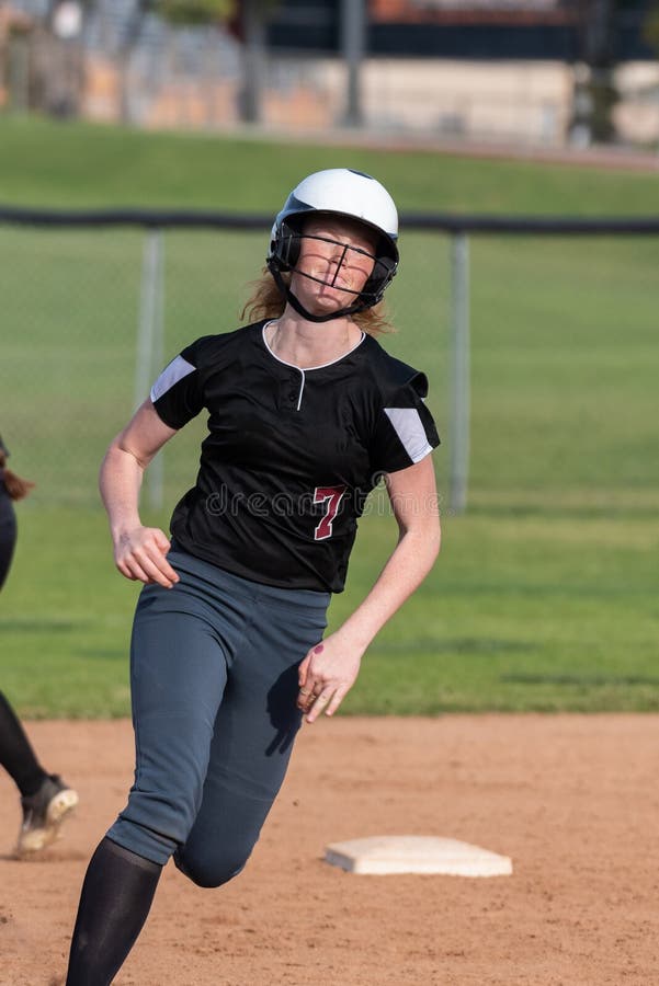 Fierce Running Along the Base Path. Stock Image - Image of competition ...