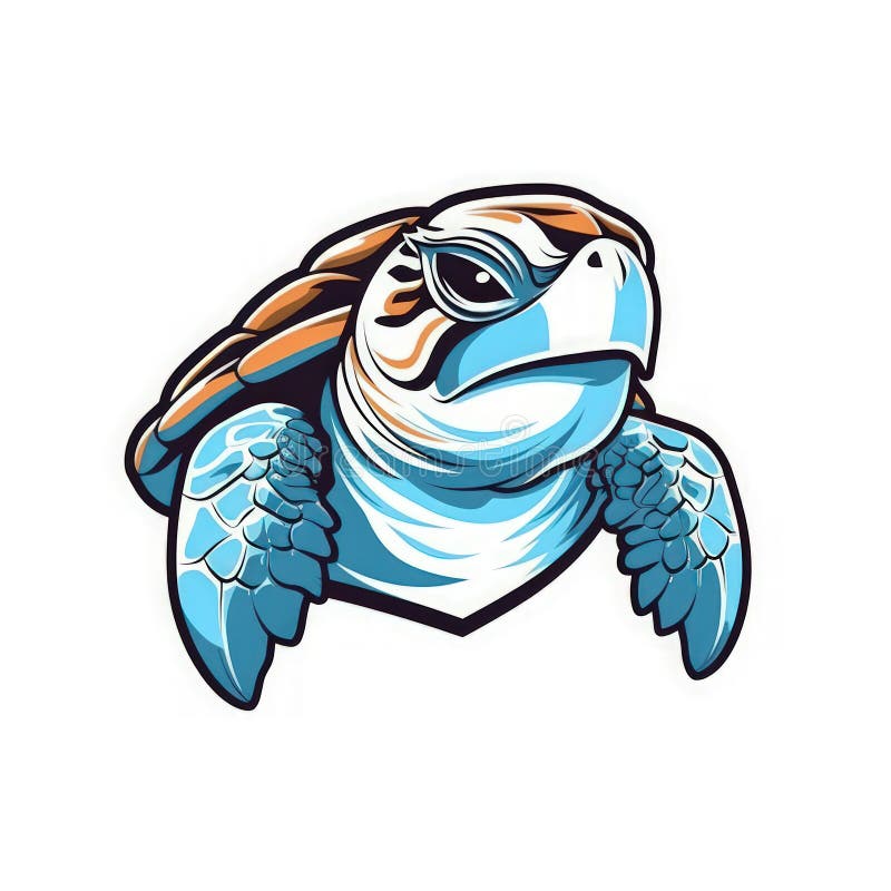 Fierce Sea Turtle Esports Logo on White Background . Stock Illustration ...