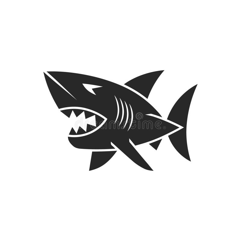 Fierce Shark Icon stock illustration. Illustration of teeth - 361759460