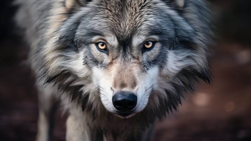 Fierce silver wolf stock illustration. Illustration of beauty - 368994816