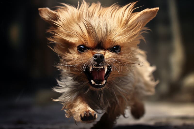 Fierce Small Dog, Aggressive Dog Attack, Generated by AI Stock ...