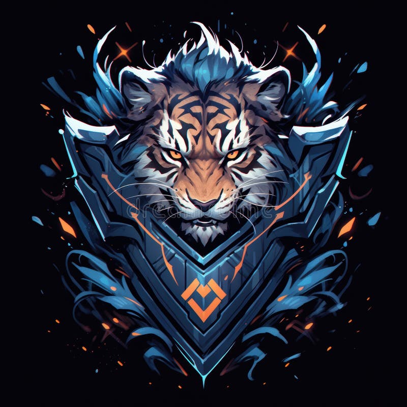 Fierce Tiger in Armor. Created by Generative Artificial Intelligence ...