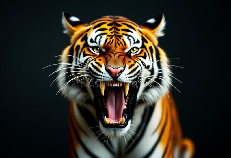 Fierce Tiger Growling with Intense Expression Stock Photo - Image of ...