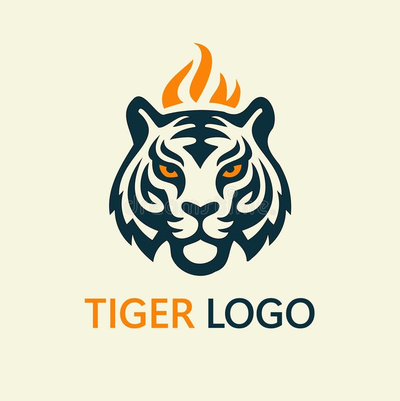 Fierce Tiger Head Logo Vector with Flame Concept Stock Vector - Illustration of moustache ...