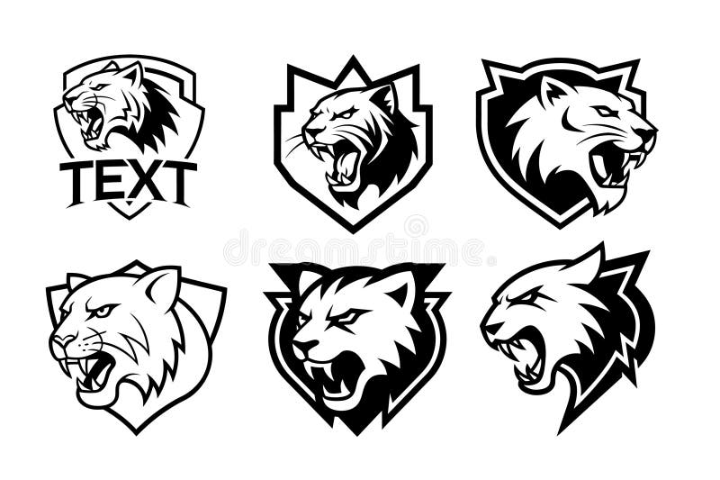 Fierce Tiger Head Roar Vector Illustration with Bold Stroke Stock ...