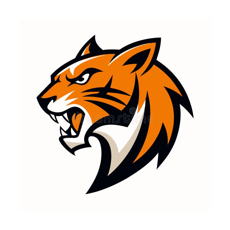 Tiger Head Logo Vector Roaring Big Cat Dynamic Design Stock Vector ...