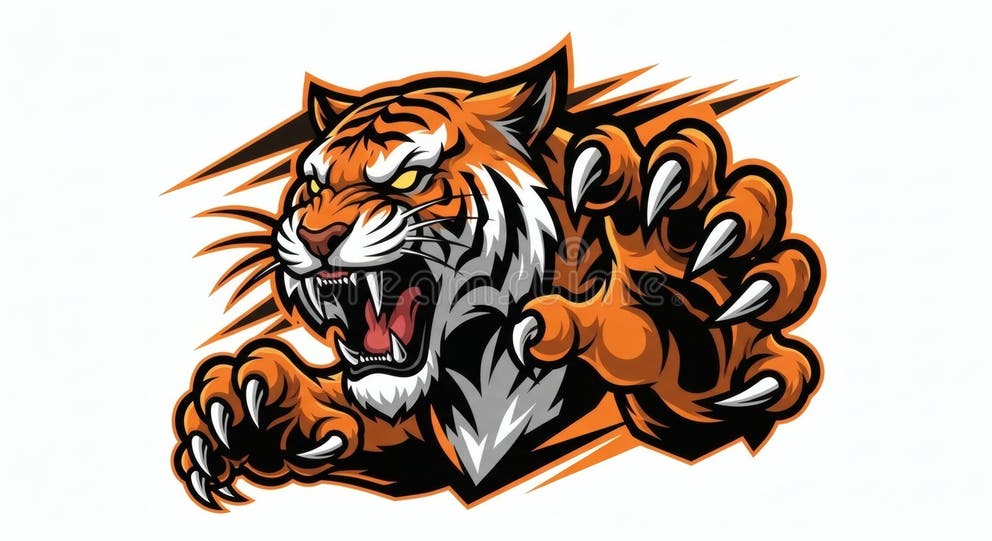 Aggressive Tiger Mascot Illustration Sports Logo Team Branding Design ...